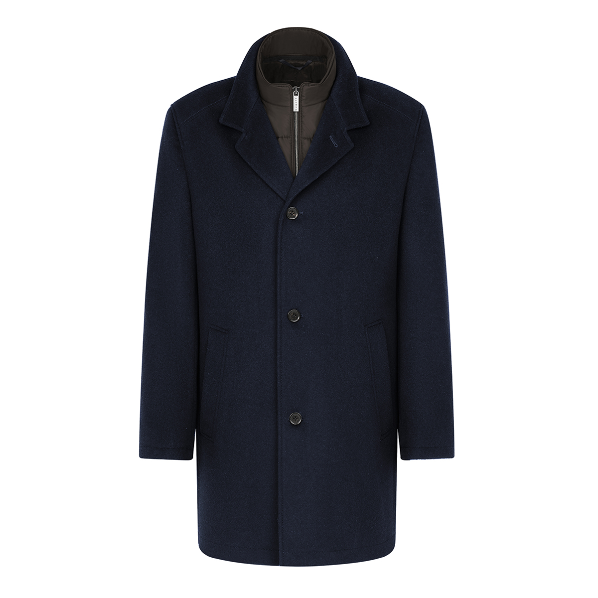 Bugatti Padded Wool Coat Navy - Ejmenswear Store
