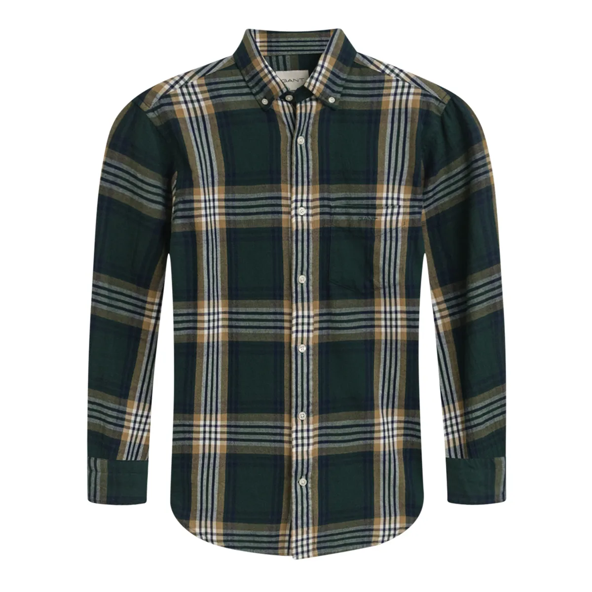 Gant Reg LS Windblown Flannel Shirt Tartan Green - Ejmenswear Store
